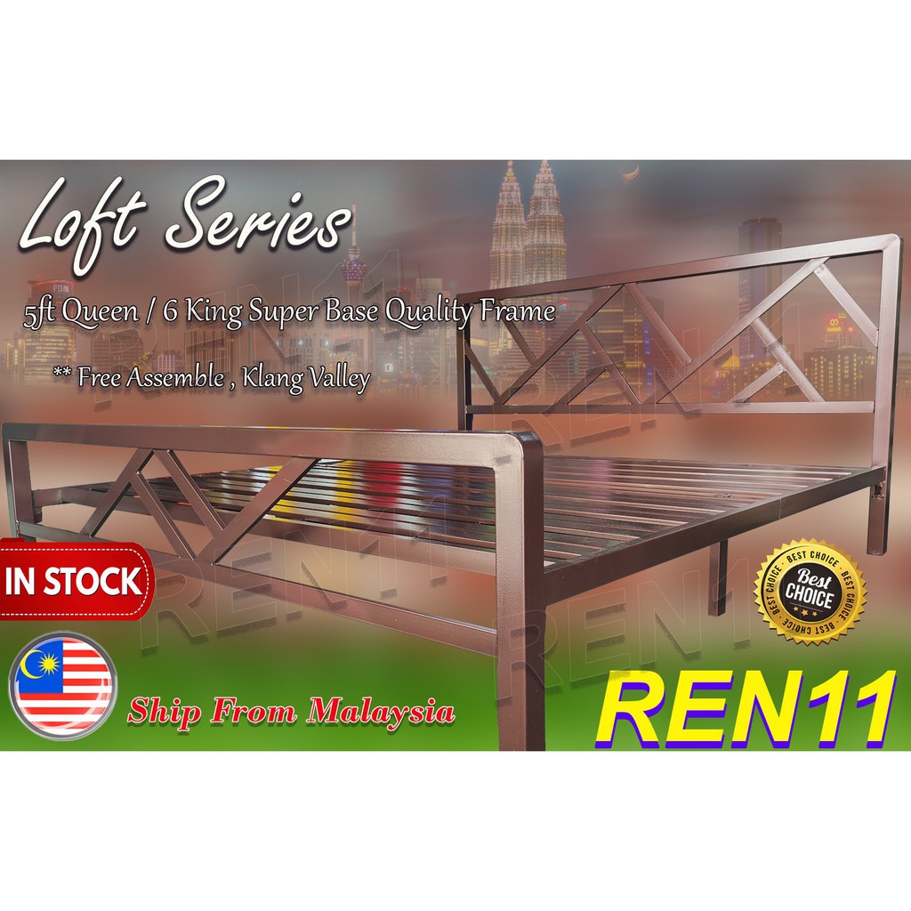 5 Queen Metal Bed Frame/ Katil Besi/ Queen Size Super Base / Modern Bed ...