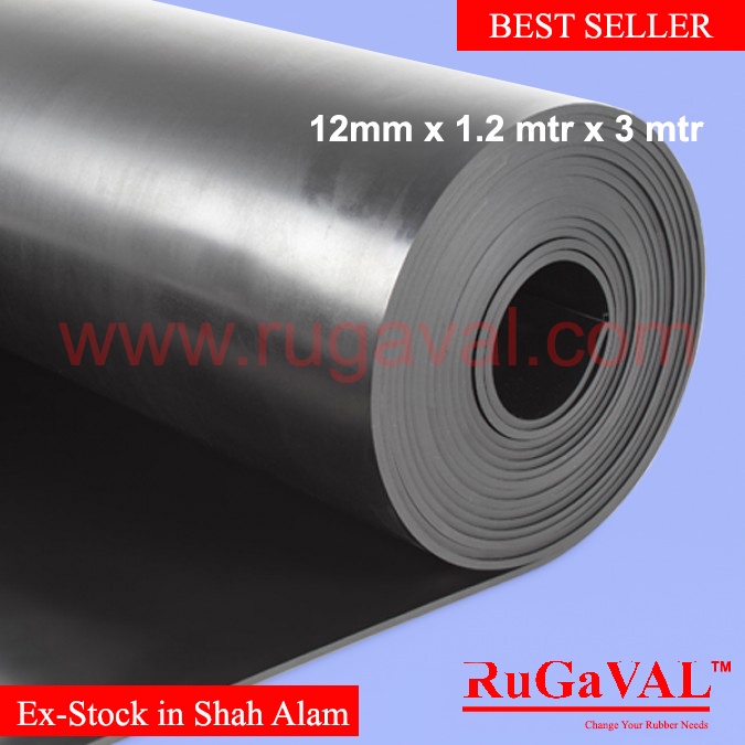 EPDM Rubber Sheet I 12mm(Thick)x1.2meter(Width)x3meter(L) I Rubber ...