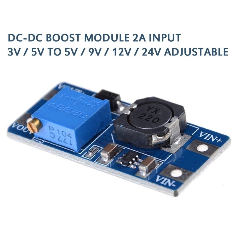Mt3608 Step Up boost Converter Dc 2A Mini xl6009 in 2 - 24v out 5-28v ...