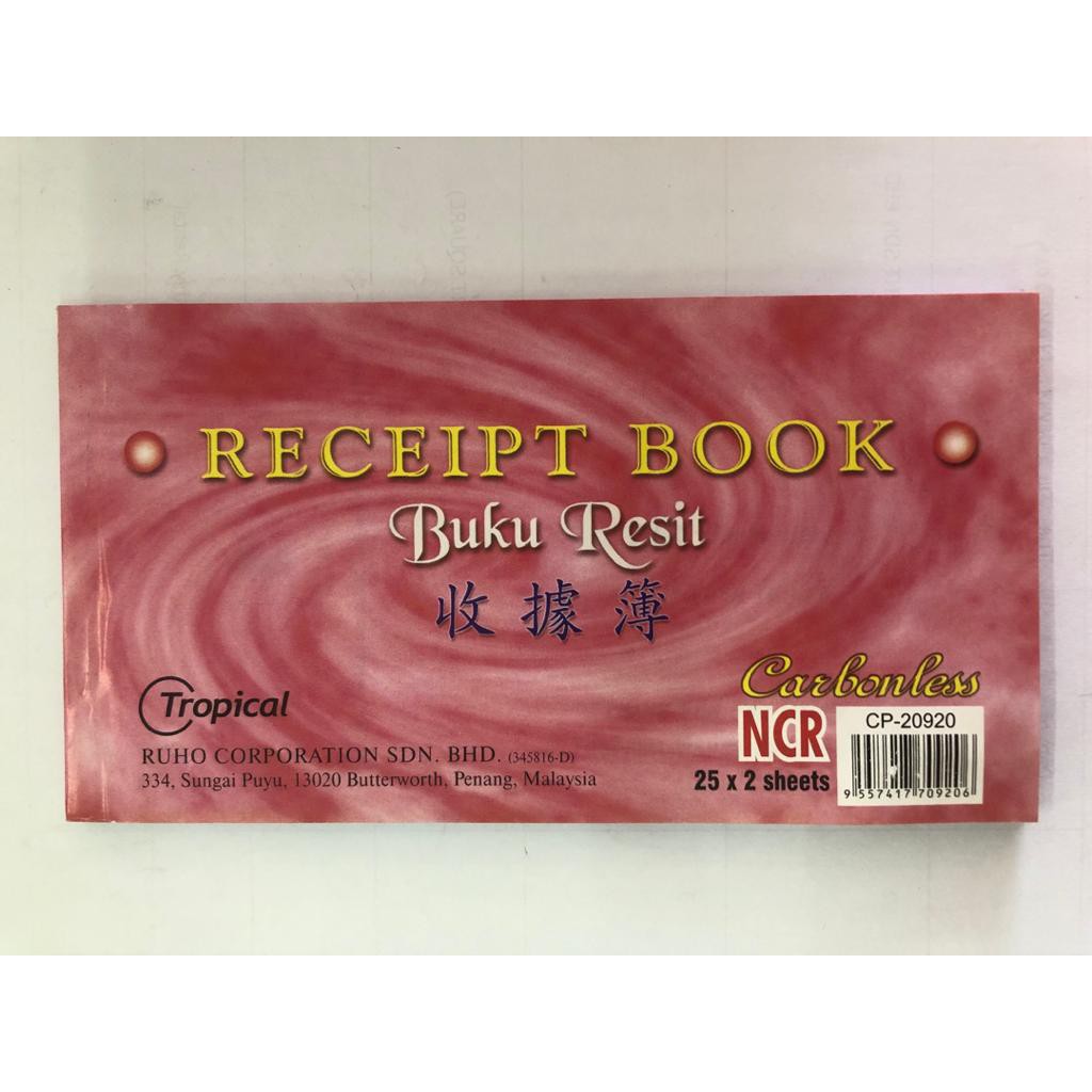 Official Receipt Book / Buku Resit Rasmi 25's x 2Ply CP-20920 (180mm x ...