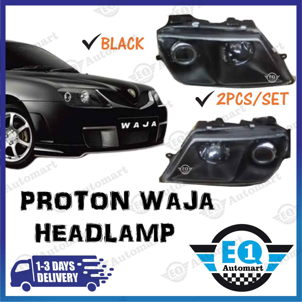 PROTON WAJA Headlamp (BLACK) | Shopee Malaysia