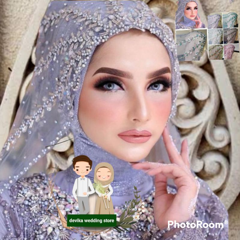 Wholesale Slayer luxury muslim bridal veil | Shopee Malaysia