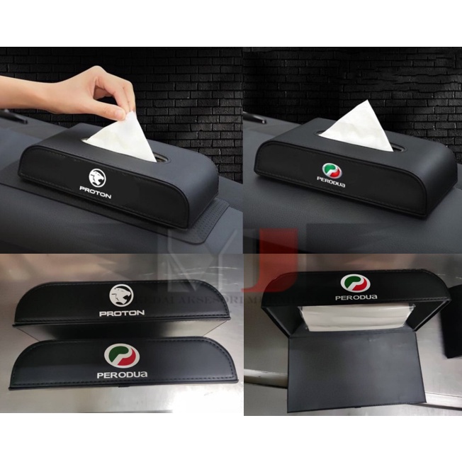 Leather Car Tissue Box Holder Proton Perodua axia alza myvi ativa vios ...