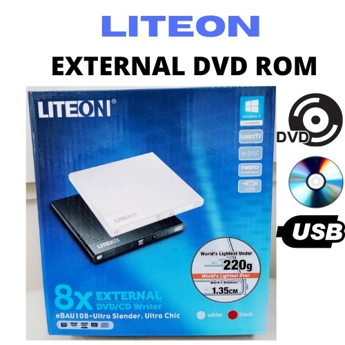 LiteOn Dvd-RW 8X External DVD/CD Writter EBAU108 | Shopee Malaysia