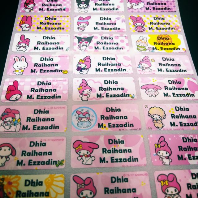 Melody Name Stickers 🔥 💧 Waterproof Labels | Shopee Malaysia