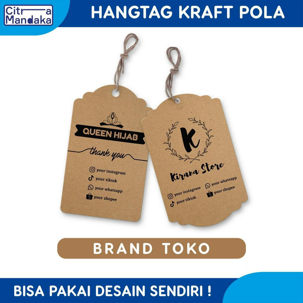 1 Side Kraft Paper Custom Pattern Clothes Label Tag | Hang Tag Free ...