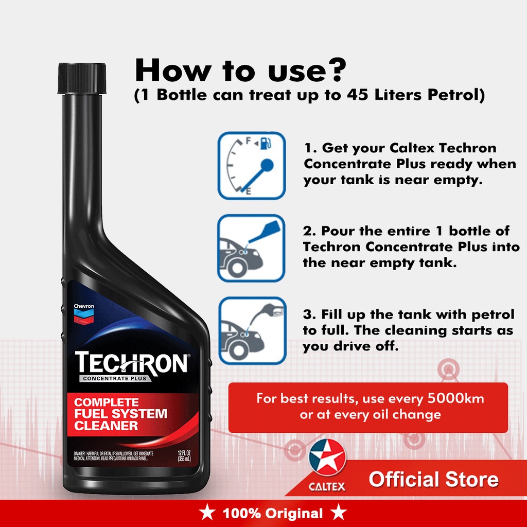 Caltex Techron Concentrate Plus Complete Fuel System Cleaner (355ml/1 ...
