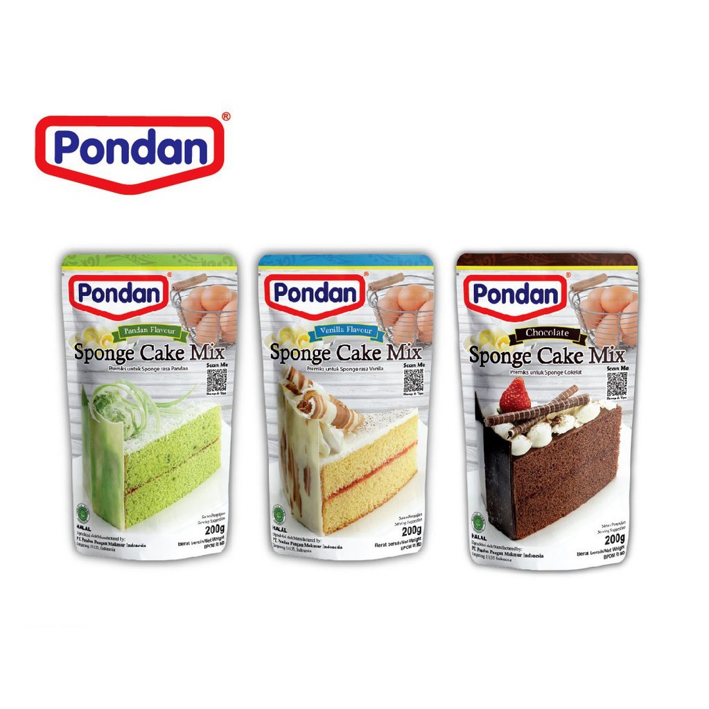Pondan Sponge Cake Mix 200 gr – (200gr Premix Flour) | Shopee Malaysia