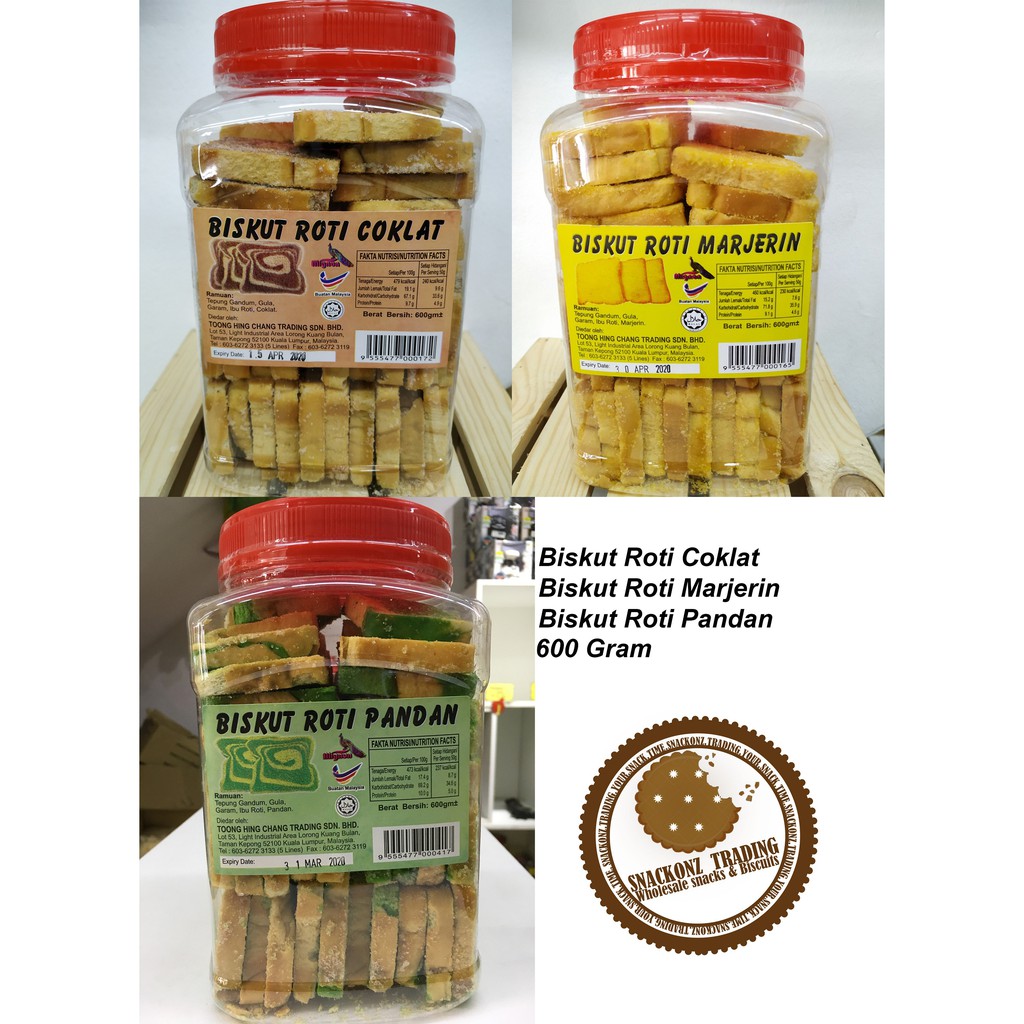 Biskut Roti Marjerin,Chocolate & pandan 600gram | Shopee Malaysia