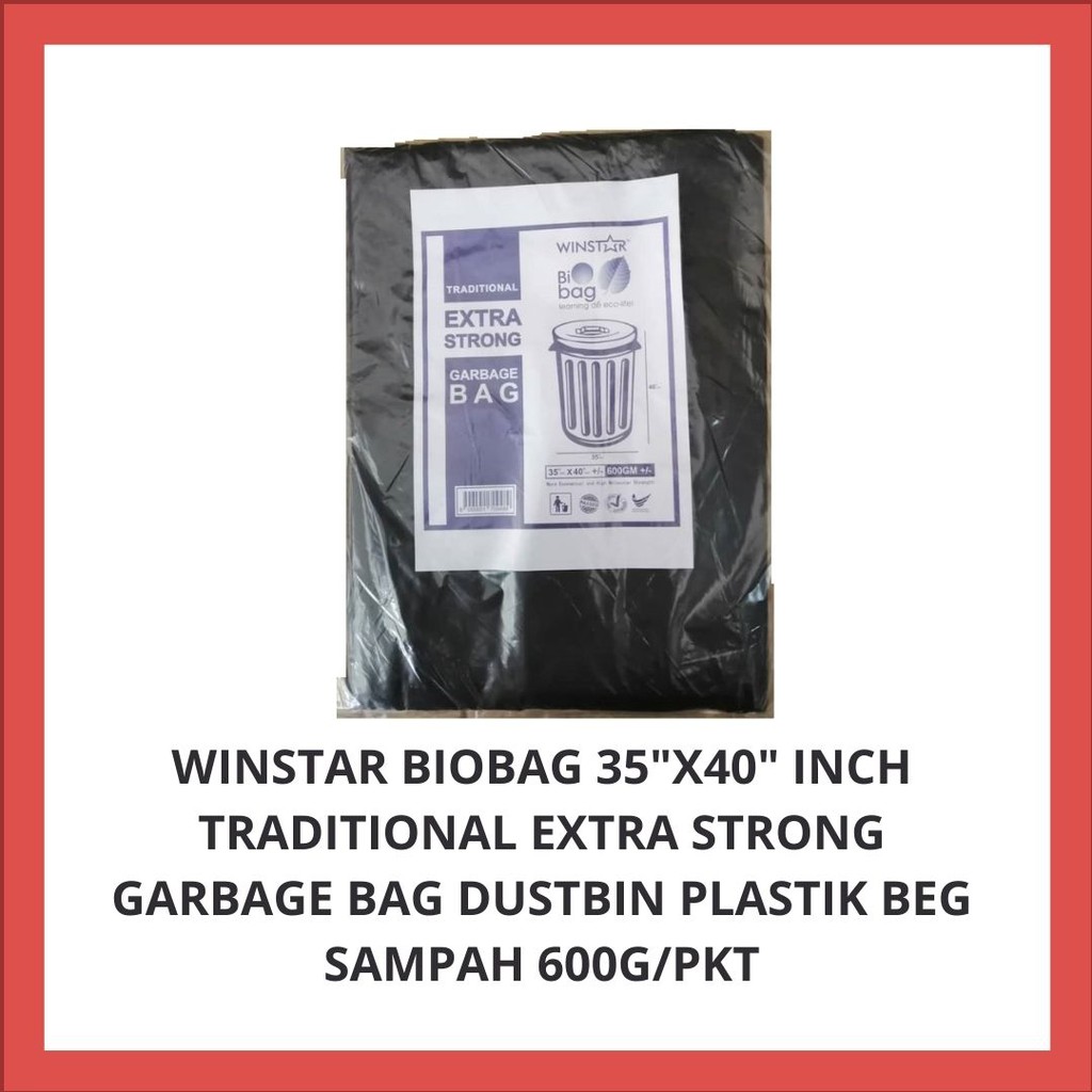 WINSTAR BIOBAG 35"X40" INCH TRADITIONAL EXTRA STRONG GARBAGE BAG DUSTBIN PLASTIK BEG SAMPAH 600G ...