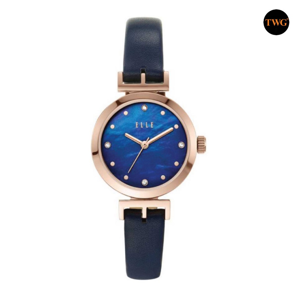 Elle Odeon Odon Three Hand Leather Women's Watch - Blue ELL21005 ...