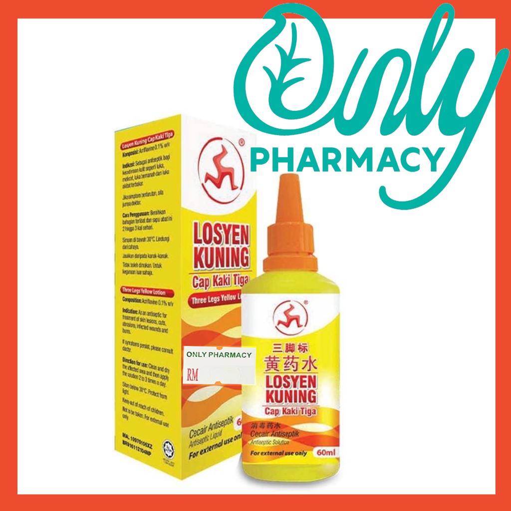THREE LEGS CAP TIGA KAKI YELLOW LOTION 30ML OR 60ML 黄药水 Losyen Kuning ...