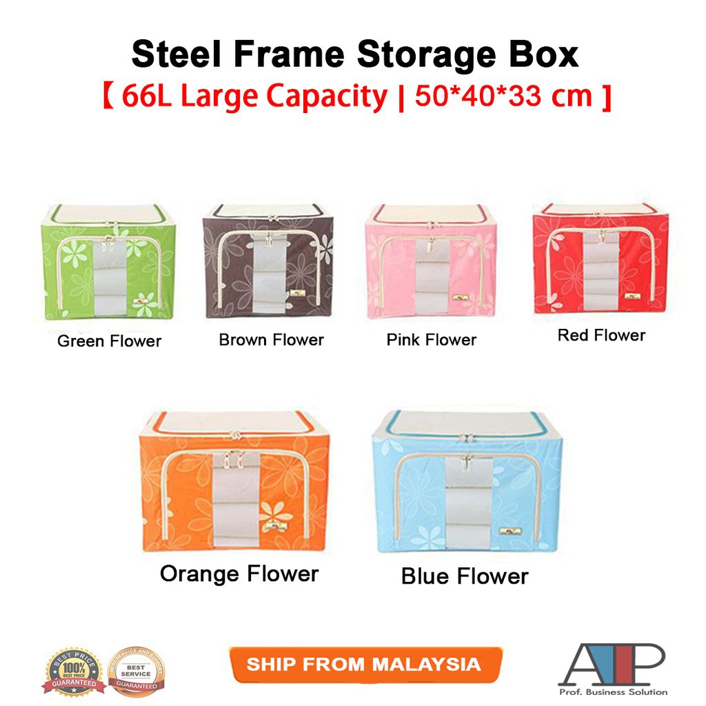 66L Large Capacity Storage Box Foldable Steel Frame mns_95 | Shopee ...