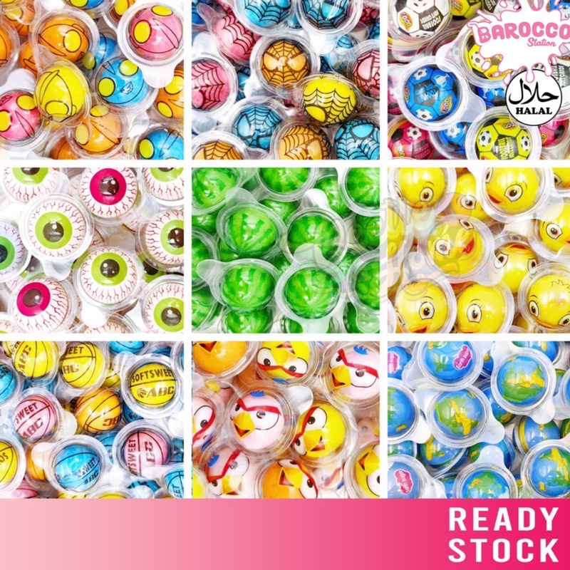Halal Mix Planet Gummy Bubble Gum Ball 10 PCS Candy Sour Gula Gula ...