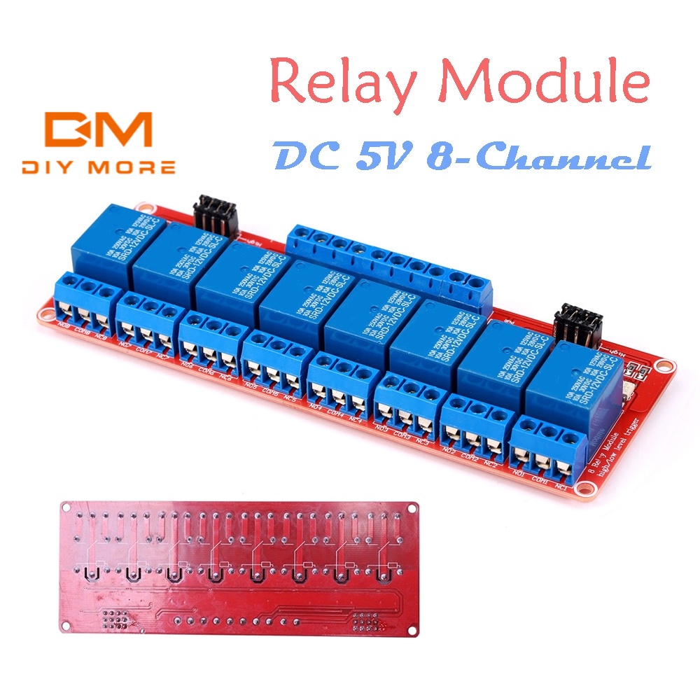 DIYMORE DC 5/12/24V 8 Channel High/Low Level Trigger Relay Module with Optocoupler Isolation ...