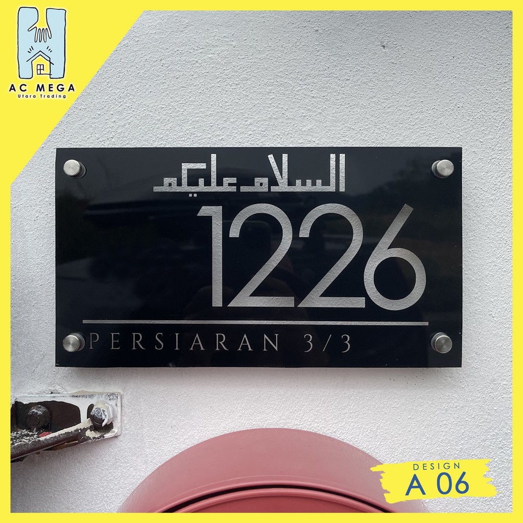 house number | nombor rumah | sign plate acrylic | number rumah | plate ...