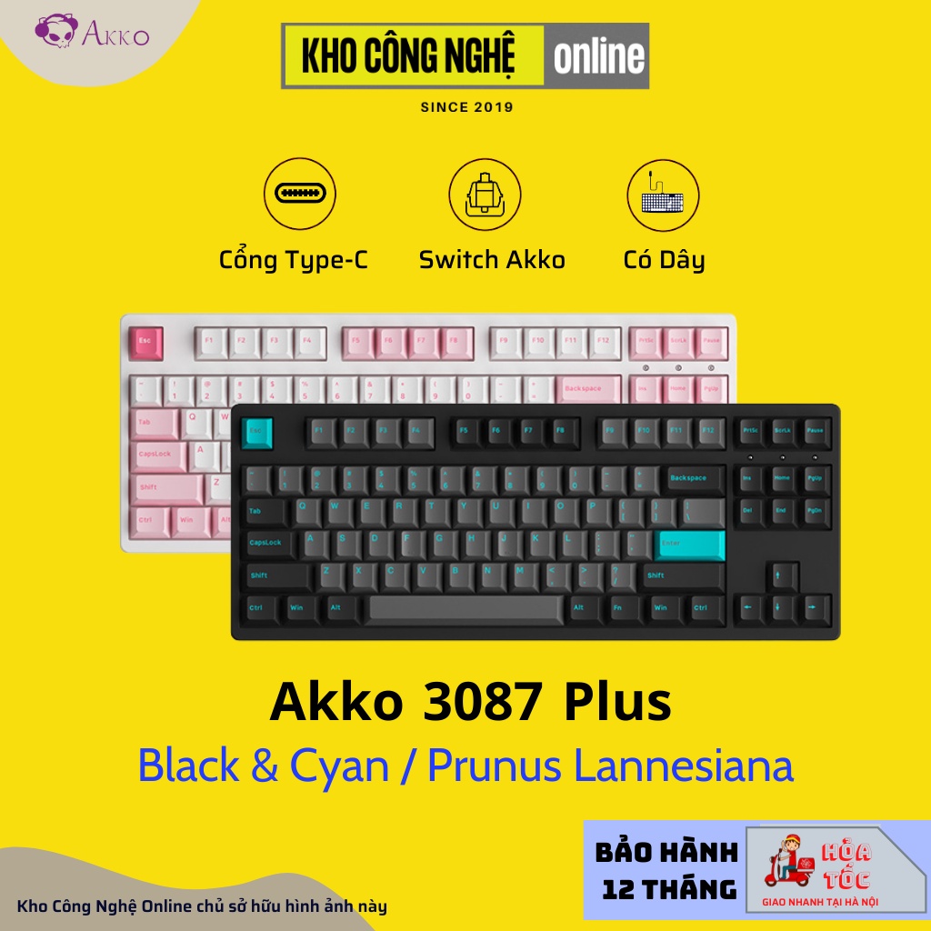 Mechanical Keyboard AKKO 3087 Plus Black & Cyan | 3087 Plus Prunus ...