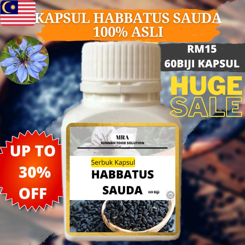 FAST POSTAGE Black Seeds 60 Capsule Habatus sauda 100% Original Kapsul ...