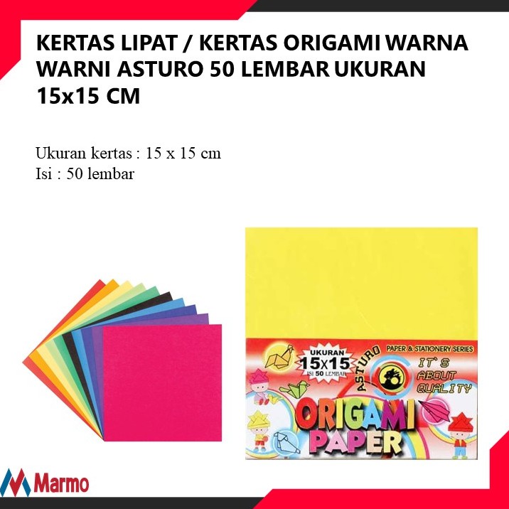 Folding Paper/Colorful ORIGAMI Paper ASTURO 50 Sheets Size 15x15 CM ...