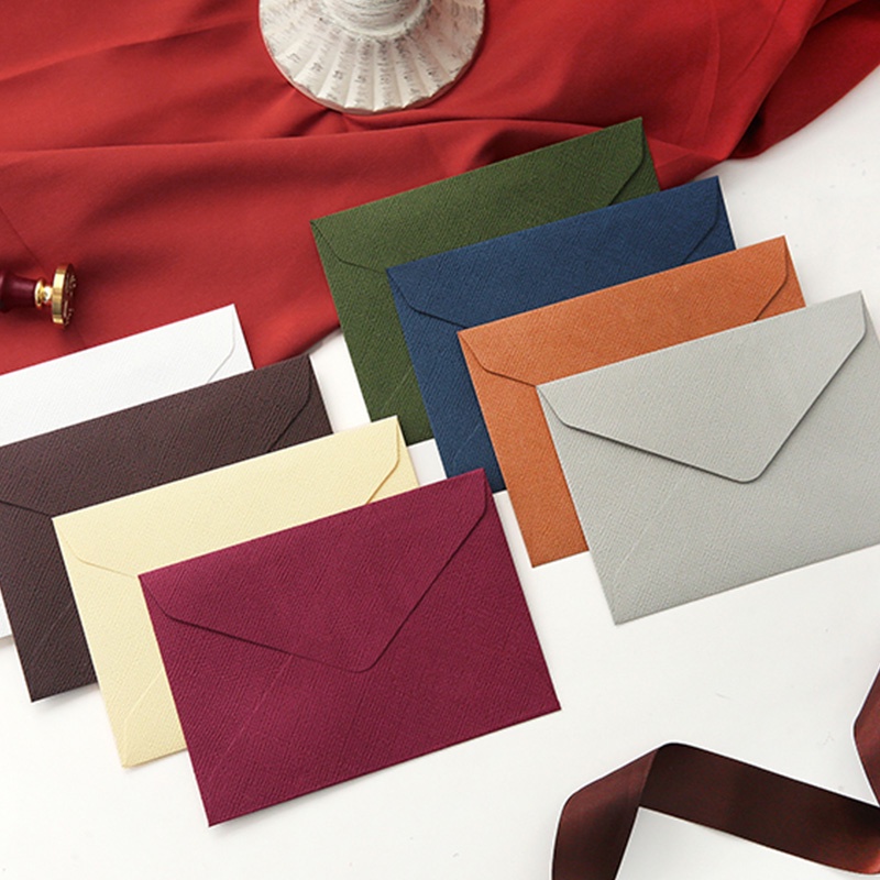 Retro Linen Textured Paper Envelope Classical Solid Color Envelope ...