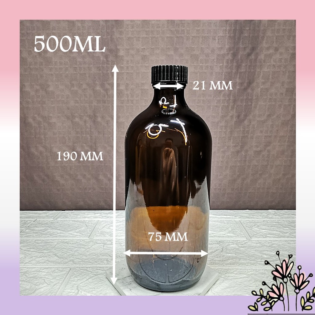 120ML 250ML 500ML Thick Amber Glass Bottle GELAS BOTOL KACA TEBAL ...