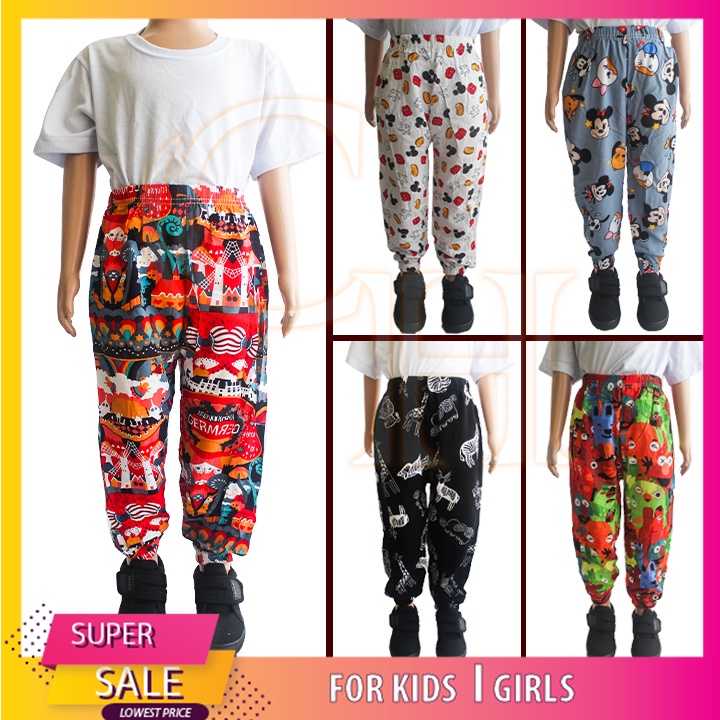 (HARGA BORONG) KIDS UNISEX LONG PANTS CARTOON DESIGN (SELUAR PANJANG ...
