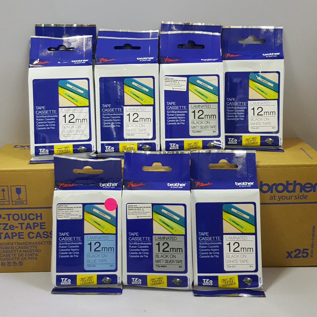 BROTHER GENUINE Laminated Label Tape TZE221 TZE231 TZE641 TZE 241 ...