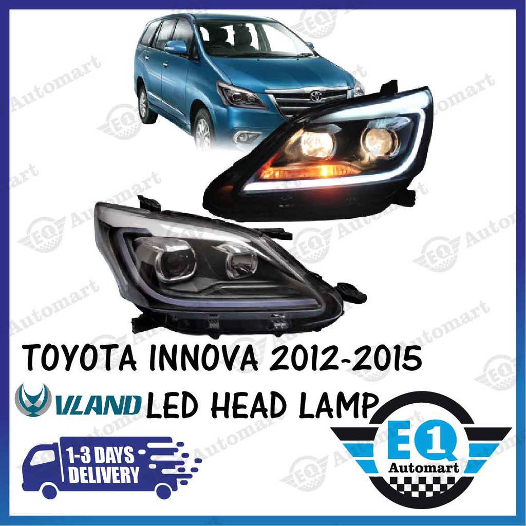 TOYOTA INNOVA 2012-2015 VLAND PROJECTOR HEAD LAMP (Light Bar + Signal ...