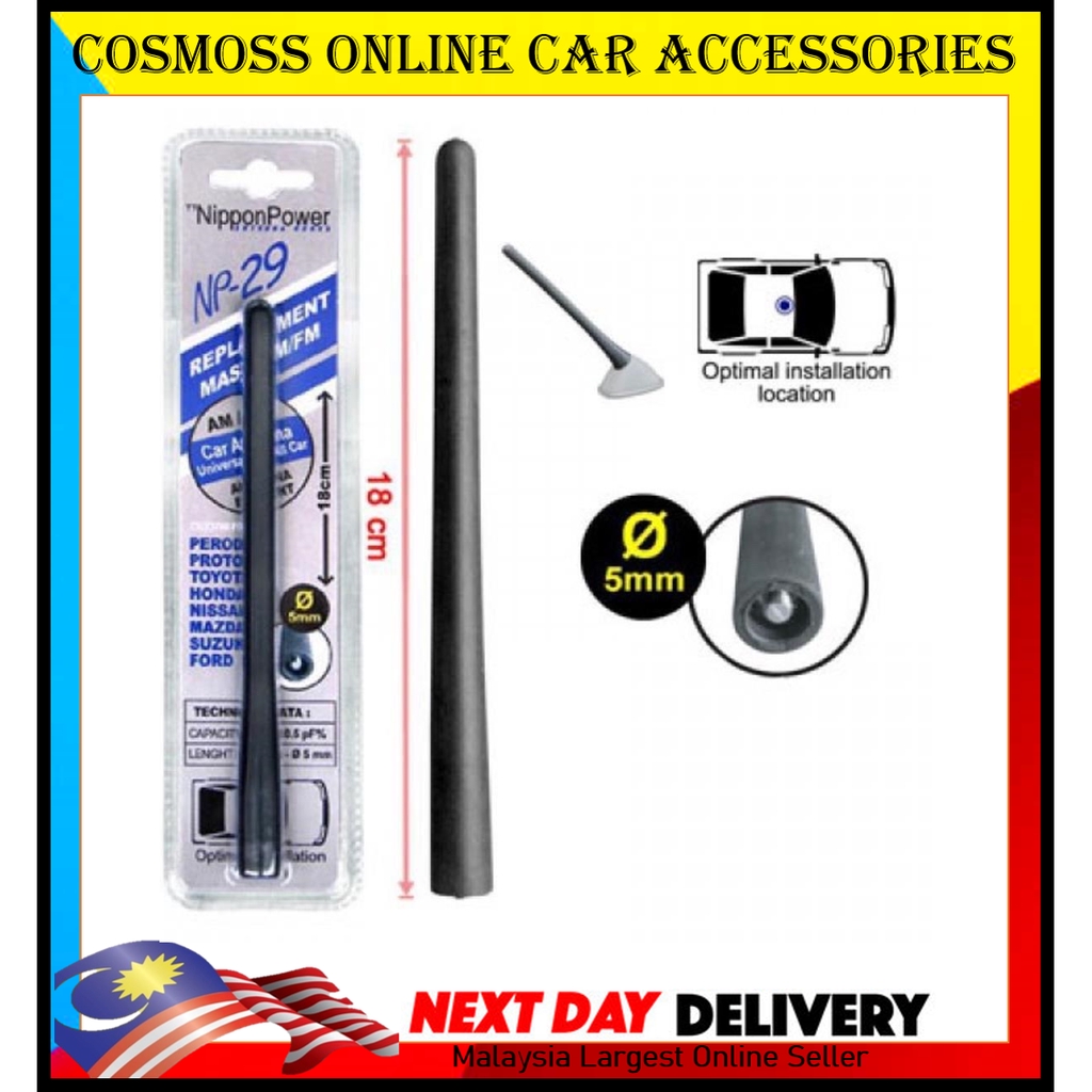 Car Roof Radio Antenna Pole Mast Perodua Myvi Alza Proton Waja Persona Vios Wish Swift NP-29 ...