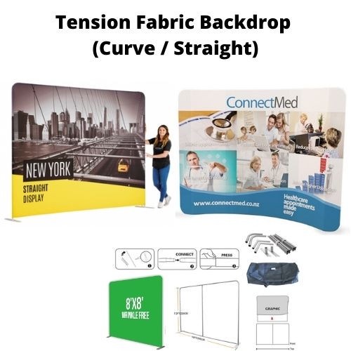 Tension Fabric Backdrop Straight / Curve (FREE Design) | Shopee Malaysia