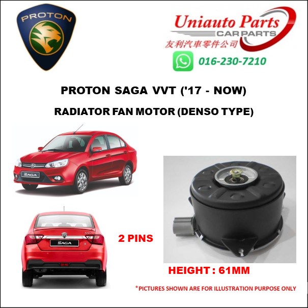PROTON SAGA VVT ('17 - NOW) RADIATOR FAN MOTOR 2 PINS WITHOUT WIRE ...