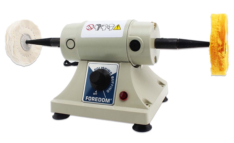 Double-Head Tabletop Cloth Wheel Polisher Small Power Adjustable Speed ...