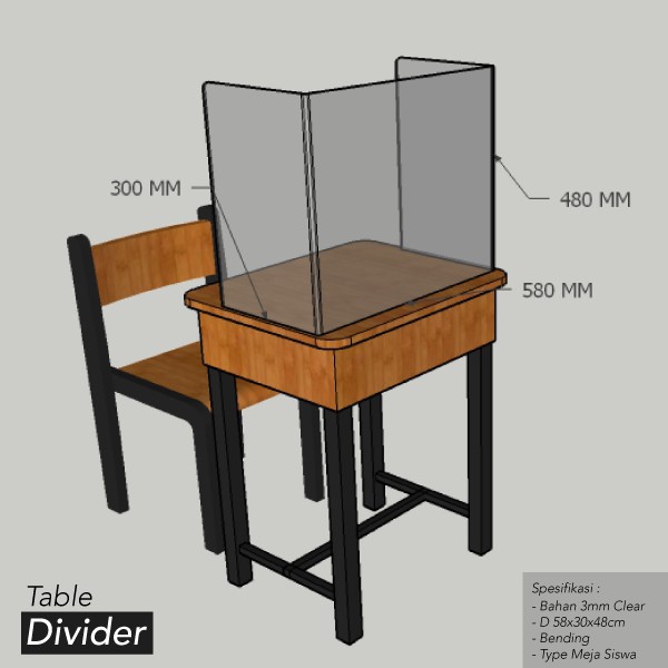Student Study Table Divider 58x30x48cm / Study table divider | Shopee ...