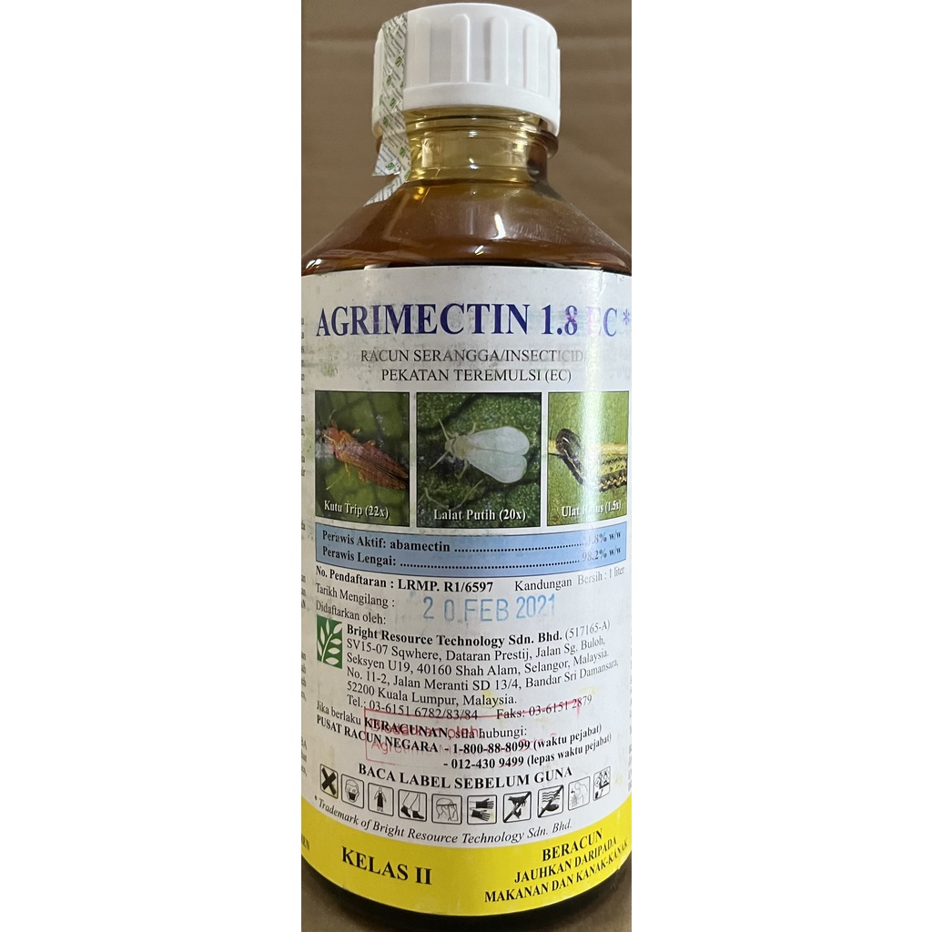 Agrimectin 1.8EC 1L / racun serangga / kutu trip & lalat putih ...
