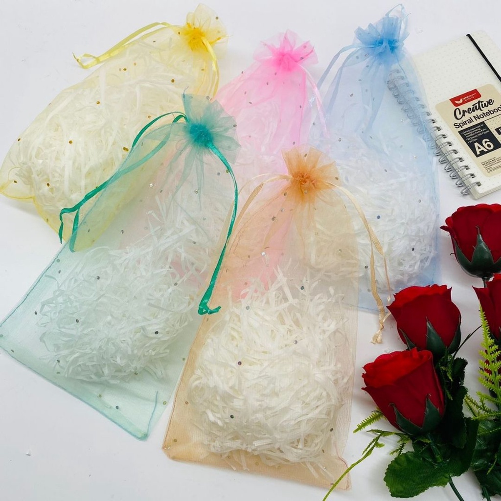 (L)CB-1426 23cm*12cm 10pcs Organza Bag With Shining Dot Organza Pouch ...