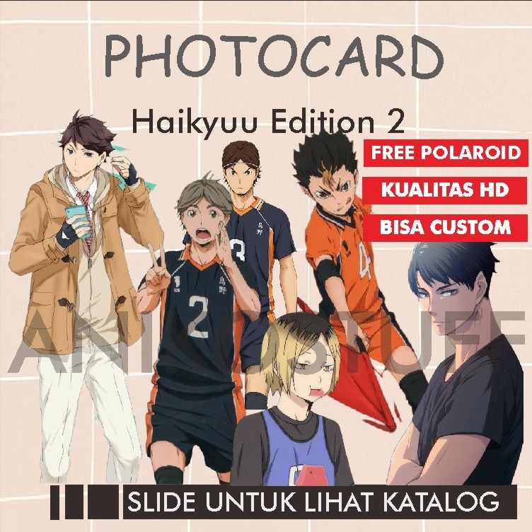 Haikyuu PHOTOCARD 2pc HAIKYUU Handsome Paper ANIME PHOTOCARD HAIKYUU ...