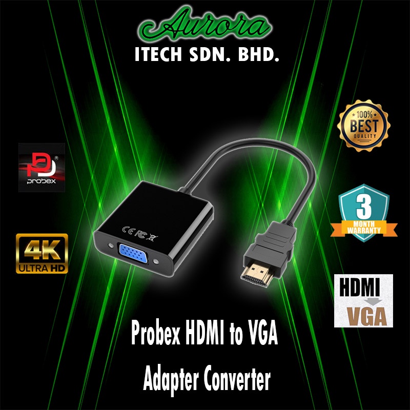 Probex HDMI to VGA Adapter Converter for Desktop PC / Laptop / FULL HD ...