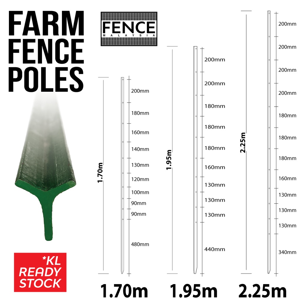 Poles For Cyclone Farm Fence (1 Batang Setiap Pesanan) | Shopee Malaysia
