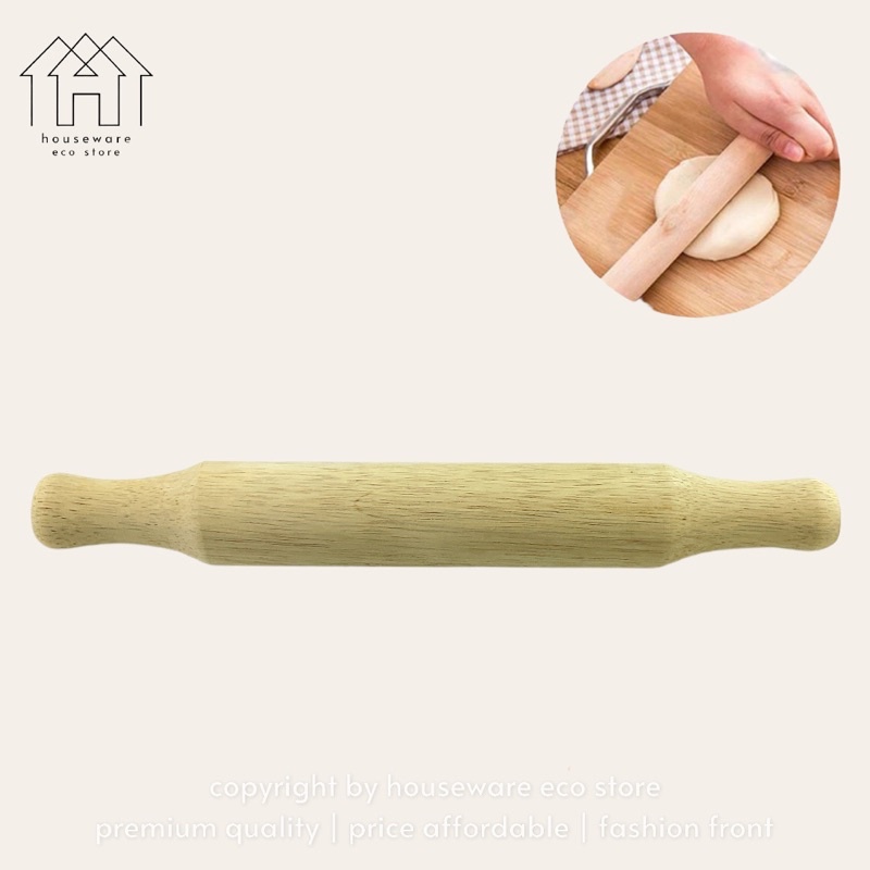 Wooden Flour Rolling Pin Cake Dough Roller Solid Wood Non-Stick ...