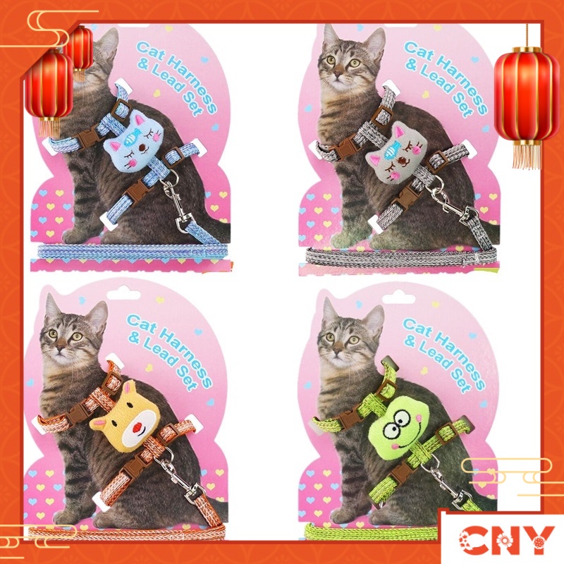 READY STOCK 3D Cartoon Cat Harness Leash Lead Tali Kucing Pet Outdoor ...