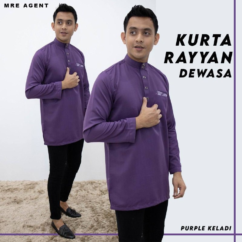 BAJU RAYA 2023 KURTA RAYYAN DARK PURPLE, MUSTARD, OLIVE, SOFT YELLOW ...