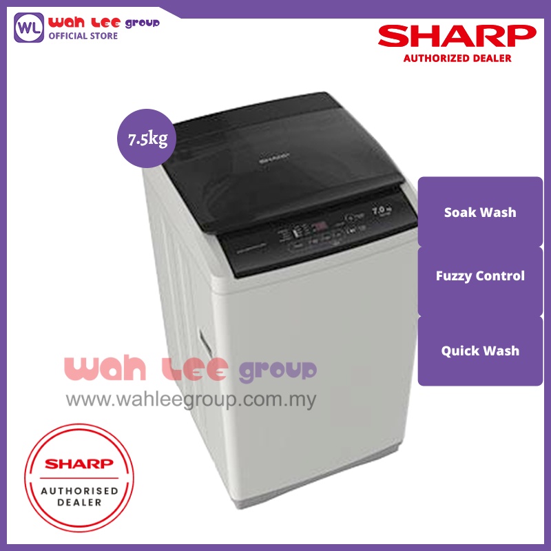 Sharp 7.5kg Fully Auto Washing Machine ES721X WAH LEE STORE | Shopee Malaysia