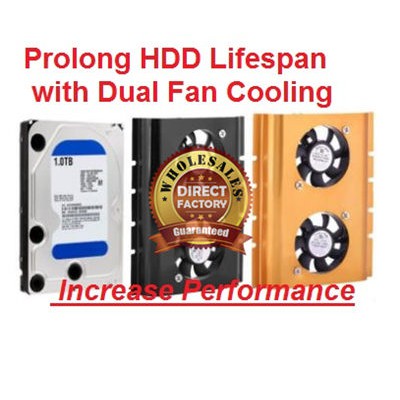 Hard Disk Cooler / HDD Cooling Fan with Dual Fan , Prolong HDD lifespan ...