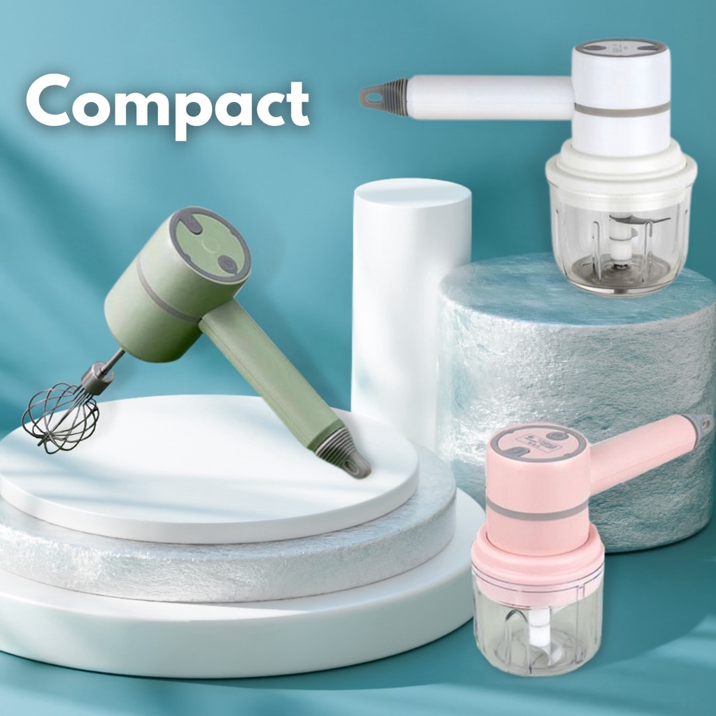 2IN1WIRELESS Rechargeable Electric Handheld Hand Mixer Grinder Chopper ...