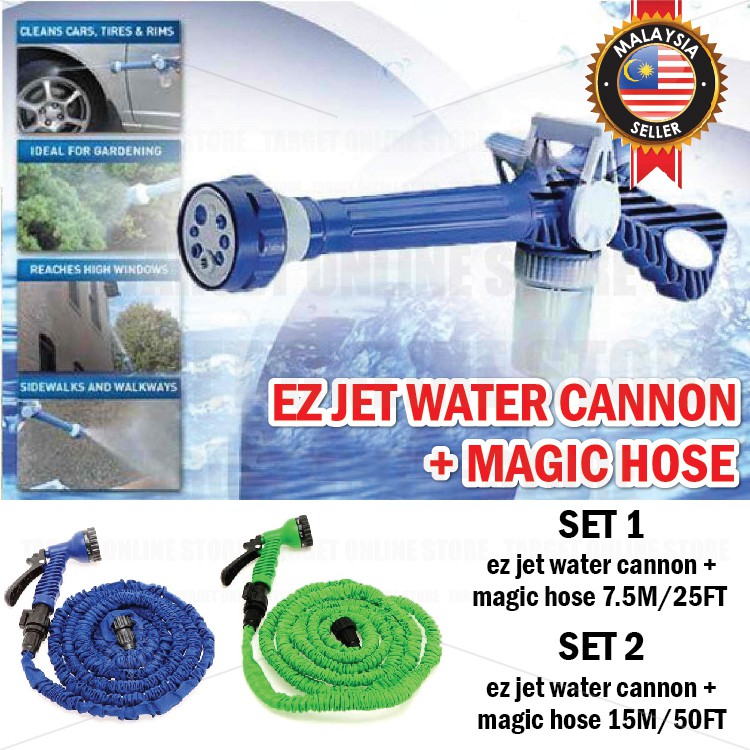[ SET ] EZ JET WATER CANNON + MAGIC HOSE Water Sprayer Combo/Hos Air ...