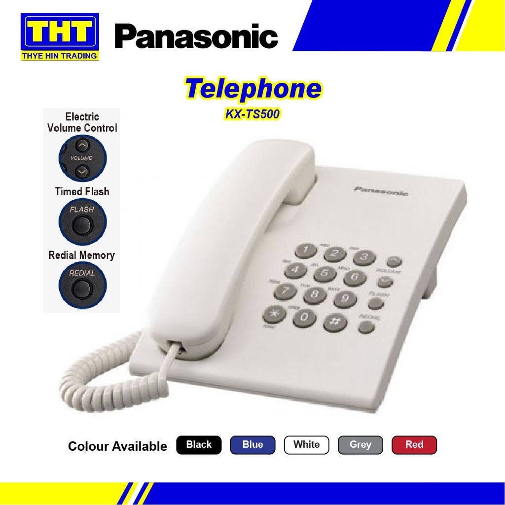 Panasonic KX-TS500ML Single Line Telephone (House & Office Use) - Ready Stock | Shopee Malaysia