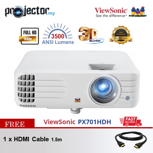 ViewSonic PX701HDH 3500 ANSI Lumens Full HD 1080p 3D Home Education ...