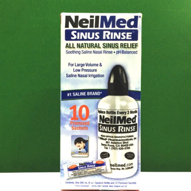 NeilMed Sinus Rinse Adult Starter Kit (1 bottle + 10 premixed sachets ...