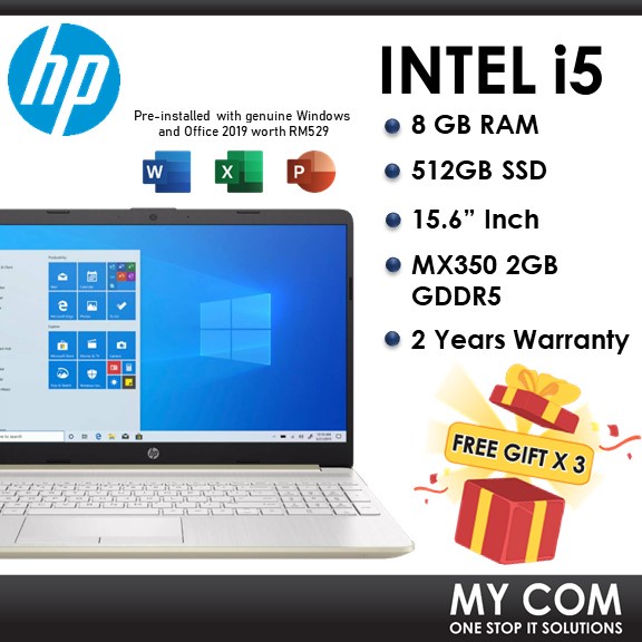 HP 15s-du3024TX 15.6" FHD Laptop Notebook Pale Gold (i5-1135G7, 8GB ...