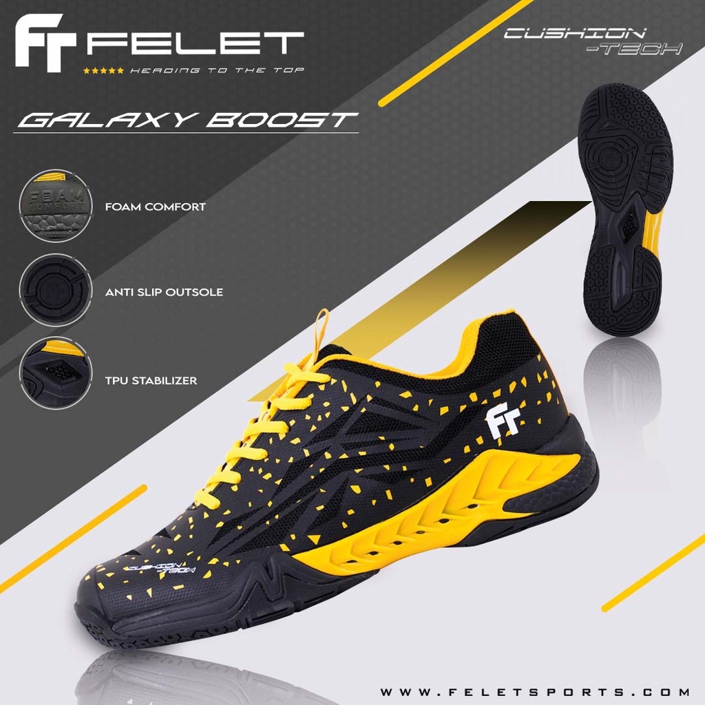 Felet Galaxy Boost Badminton Shoes Kasut Badminton 100% Ori By FLEET ...
